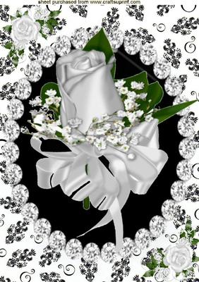 White Rose in Diamond Frame, A4 - CUP205339_415 | Craftsuprint
