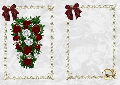 Bouquet of Red & White Roses A5 Insert - CUP207204_415 | Craftsuprint
