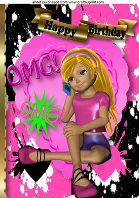 Talk About Chatterbox! Girl on the Phone A4 - CUP208305_415 | Craftsuprint