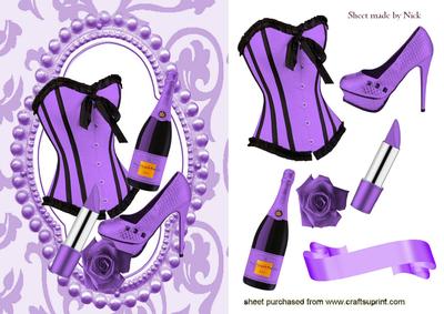 Pretty in Purple Basque, Rose & Champagne - CUP221610_415 | Craftsuprint