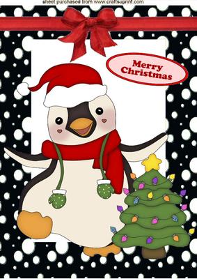 Jolly Little Christmas Penguin in Black Snow Frame A4 - CUP243294_415 ...