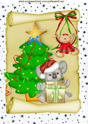 Koala Bear with Gingerbread Man on a Scroll A4 - CUP275447_415 ...