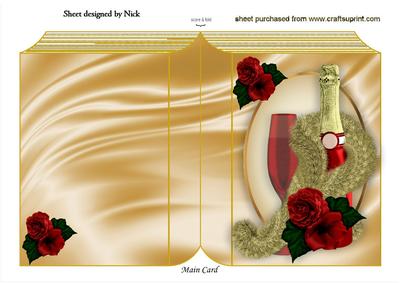 Champagne and Roses in a Gold Frame - CUP285383_415 | Craftsuprint