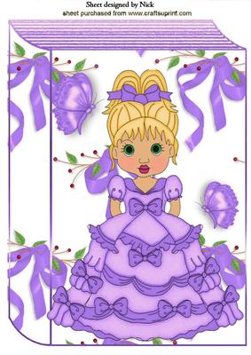 Pretty in Purple with Butterflies and Bows Folded Book A4 - CUP288543 ...