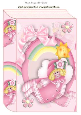 Sweet Little Angel in Pink Rainbow Colours with Bow Book A4 - CUP297681 ...