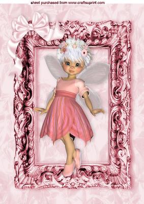 Pretty Kiki Fairy in Pink with Pretty Bow in Frame A4 - CUP310811_415 ...