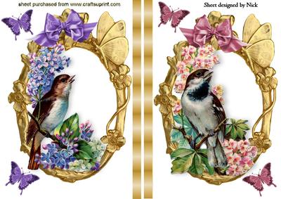Pretty Bird Toppers with Flowers in Gold Frames - CUP317086_415 ...