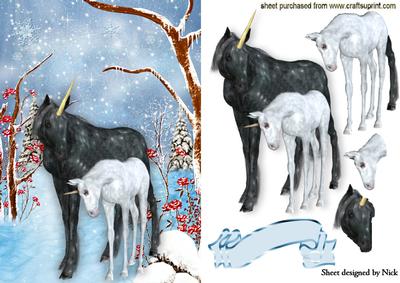 Unicorns in Snow Scene - CUP325538_415 | Craftsuprint