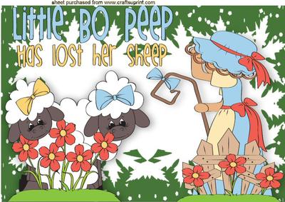 Little Bo Peep Has Lost Her Sheep A4 - CUP327413_415 | Craftsuprint