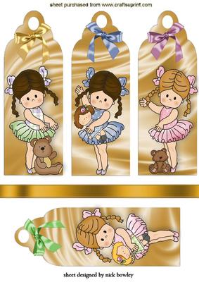 Litle Ballerina Bookmarks with Bows and Teddies - CUP340654_415 ...