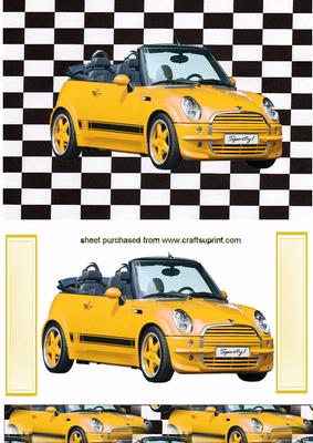 Sporty Yellow Convertable Car - CUP34195_415 | Craftsuprint