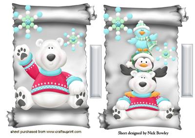 Polar Bear and Friends Toppers on a Scroll - CUP354498_415 | Craftsuprint