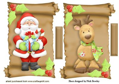Christmas Santa with Reindeer and Holly Toppers - CUP354547_415 ...