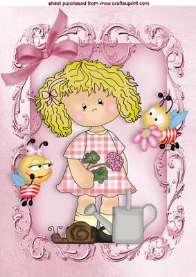 Flirty Little Bees with Gardening Girl A4 - CUP356092_415 | Craftsuprint