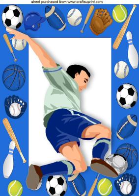 Footballer in Blue Sports Frame A4 - CUP370923_415 | Craftsuprint