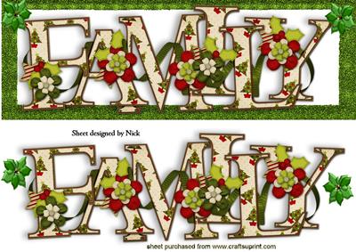 Lovely Christmas "family" Word Dl - CUP373361_415 | Craftsuprint