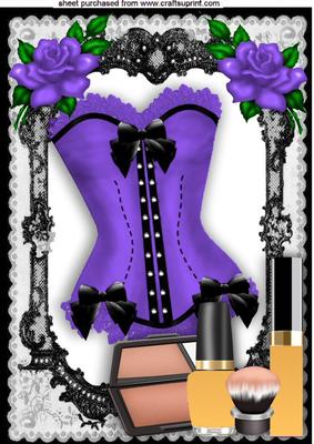 Pretty Purple/black Lace Basque with Makeup A4 - CUP374770_415 ...