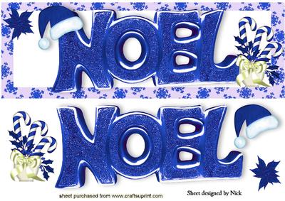 Blue Noel Word Dl - CUP379269_415 | Craftsuprint