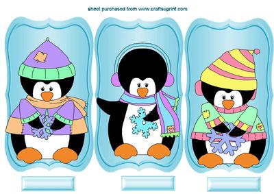 Snowy Penguins Wrapped Up for Winter Toppers - CUP382532_415 | Craftsuprint