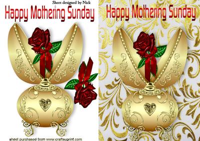 Mothering Sunday with Rose and Gold Egg A5 - CUP391119_415 | Craftsuprint