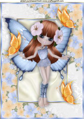 Butterfly Fairy in Floral Frame A4 - CUP392702_415 | Craftsuprint