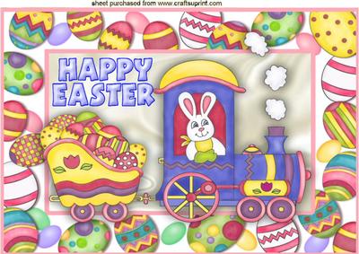 Here Comes the Easter Bunny Train A4 - CUP393718_415 | Craftsuprint