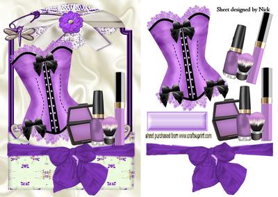 Lilac Basque with Accessories in Vintage Frame - CUP398363_415 ...