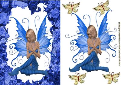 Pretty Blue Fairy in Blue Frame - CUP40111_415 | Craftsuprint