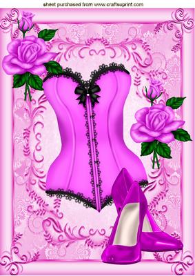 Beautiful Pink Basque with Shoes and Pink Roses A4 - CUP402187_415 ...