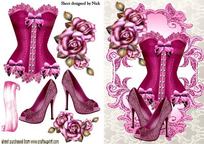 Pretty in Pink Basque with Pink Roses - CUP408188_415 | Craftsuprint