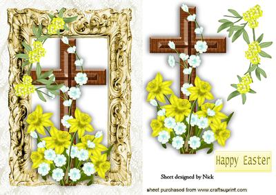 Easter Cross with Spring Daffodils - CUP409841_415 | Craftsuprint