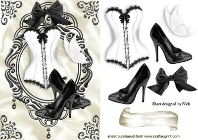 Black and White Basque with Shoes in Ornate Frame - CUP411121_415 ...