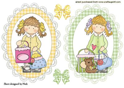 We Love to Shop, Cute Little Girl Toppers - CUP413585_415 | Craftsuprint