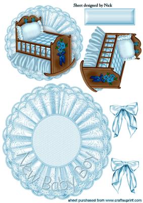 Baby Boys Blue Rocker Crib on Lace Rocker - CUP422295_415 | Craftsuprint