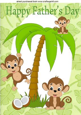 Cute Little Monkeys in the Jungle Fathers Day A4 - CUP423783_415 ...