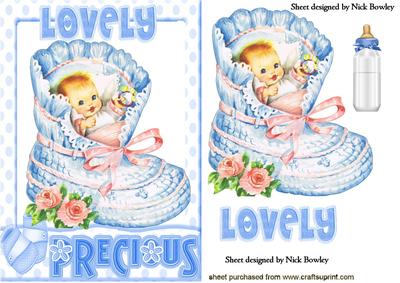 Lovely Precious Baby Boy in a Bootie - CUP432438_415 | Craftsuprint