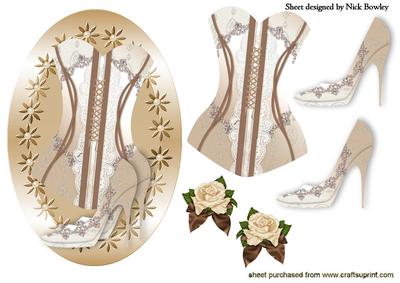 Pretty Gold/beige Lace Basque with Shoes and Roses - CUP433180_415 ...