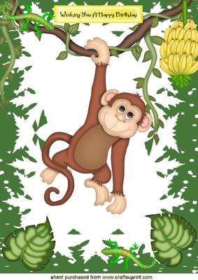 Cheeky Little Monkey A4 Topper - CUP43922_415 | Craftsuprint