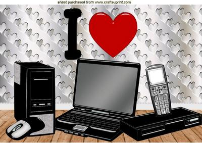 I Love My Computer! with a Big Heart A4 - CUP439600_415 | Craftsuprint