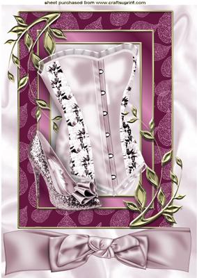 Pretty Pink Satin Basque with Shoe and Bow A4 - CUP442091_415 ...