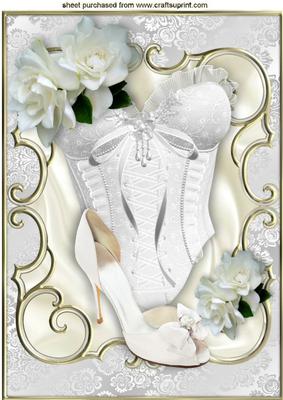 Pretty White Lace Basque with Shoe, White Roses A4 - CUP443123_415 ...