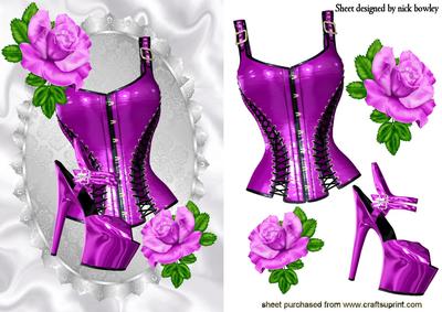 Pretty Cerise/purple Basque with Shoe and Roses - CUP443174_415 ...
