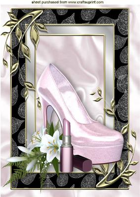 Candy Pink Shoes with Lippy in Ornate Frame A4 - CUP468810_415 ...