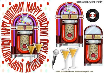 Celebration with Red Juke Box Birthday Card - CUP470546_415 | Craftsuprint