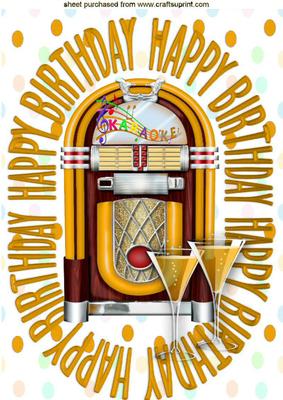 Celebration with Gold Juke Box Birthday Card A4 - CUP470558_415 ...