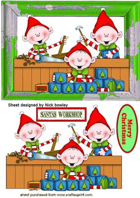 Santas Elves at Work in the Workshop - CUP477170_415 | Craftsuprint