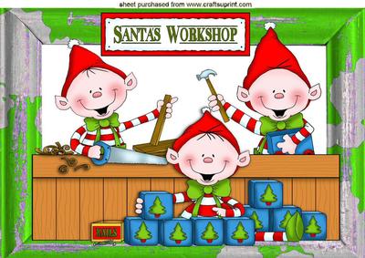 Santas Elves at Work in the Workshop A4 - CUP477172_415 | Craftsuprint