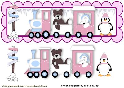 Pink Christmas Train Dl - CUP477618_415 | Craftsuprint