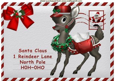 Letter to Santa, with Rudolph A4 - CUP483094_415 | Craftsuprint