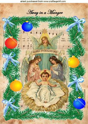 Angels Watching Over Baby Jesus with Carol A4 - CUP492321_415 ...